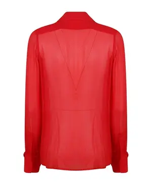 Elisabetta Franchi Sheer Chain Detail Shirt - Red