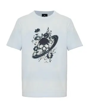 Paul Smith Skull Graphic T-shirt - Light Blue