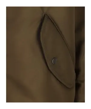 Saint Laurent Zip-up Long-sleeved Bomber Jacket With Fur Collar
