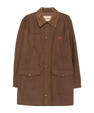 Valentino Garavani Vlogo Signature Waxed-canvas Coat - Brown