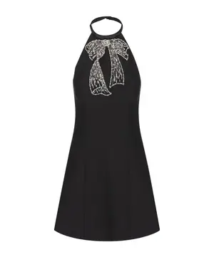 Valentino Garavani Bow Embellished Halterneck Dress