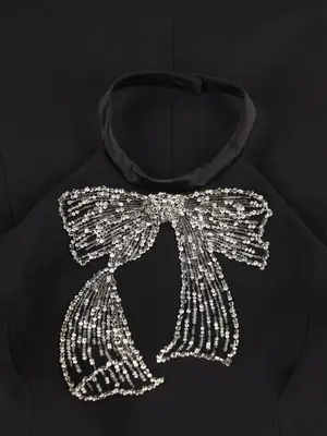 Valentino Garavani Bow Embellished Halterneck Dress