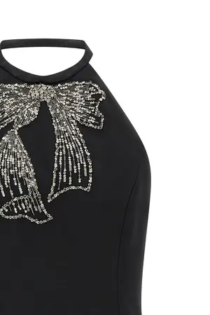 Valentino Garavani Embellished Bow Halterneck Dress