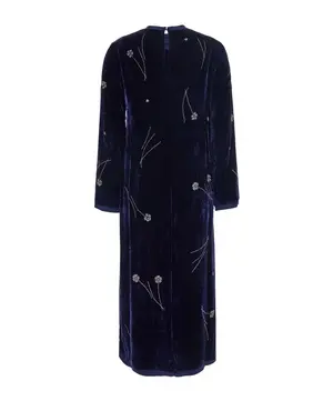 FORTE_FORTE Long Dress With 'flaurs D'orient' Embroidery