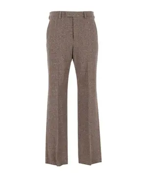 Valentino Garavani Pleated Straight Leg Pants - Brown
