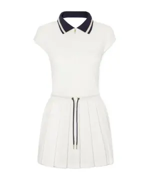Varley Pleated Pointelle-jersey Dress - White
