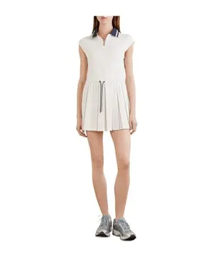 Varley Pleated Pointelle-jersey Dress