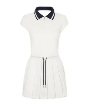 Varley Pleated Pointelle-jersey Dress