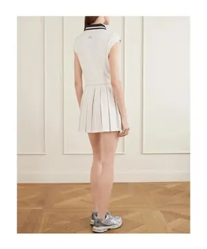 Varley Pleated Pointelle-jersey Dress