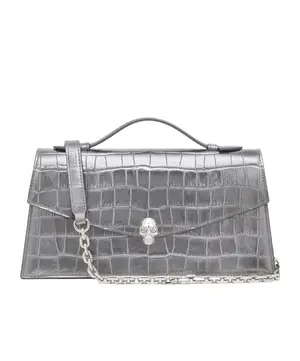 Alexander McQueen Skull Top Handle - Dark Silver