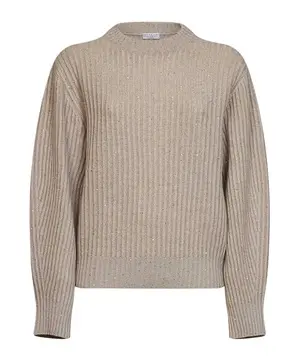 Brunello Cucinelli Long-sleeve Knit Top - Nude