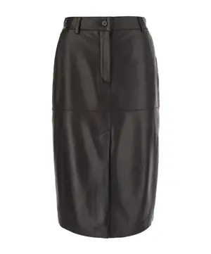 P.a.r.o.s.h Buttoned Pencil Skirt - Brown