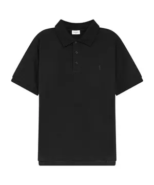 Saint Laurent Short-sleeved Polo Shirt - Black