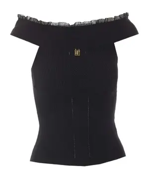 Elisabetta Franchi Sleeveless Top - Black