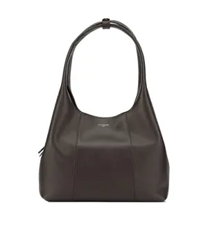 LE TANNEUR Pleated Hobo Shoulder Bag - Brown