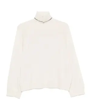 Brunello Cucinelli Long-sleeve Knit Top - White