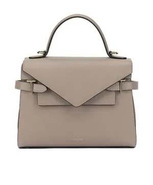 LE TANNEUR Structured Top Handle Shoulder Bag - Beige