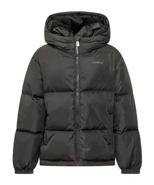 Off-White Hooded Cotton-padded Jacket - Black