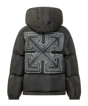 Off-White Hooded Cotton-padded Jacket