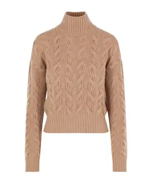 Max Mara Mstcosmo Turtleneck Knitted Jumper - Nude