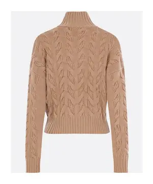 Max Mara Mstcosmo Turtleneck Knitted Jumper - Nude