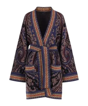Etro Belted Cape - Blue / Multi