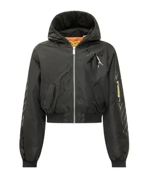Off-White Long-sleeved Casual Jacket - Black