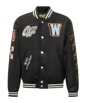 Off-White Long-sleeved Casual Jacket - Black