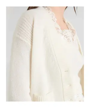 Ermanno Scervino Lace-trim V-neck Cardigan