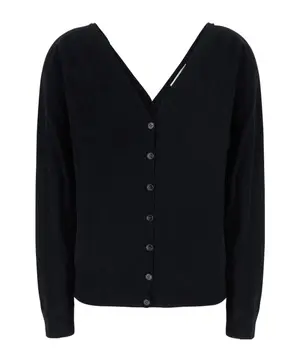 LISA YANG Long-sleeve V-neck Cardigan - Black
