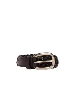 GOLDEN GOOSE Interwoven Buckle Belt - Black