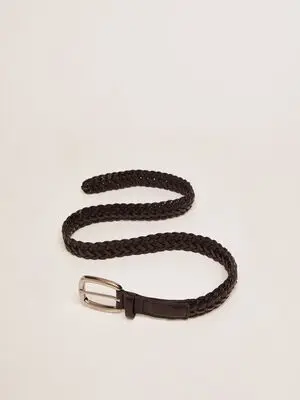 GOLDEN GOOSE Interwoven Buckle Leather Belt