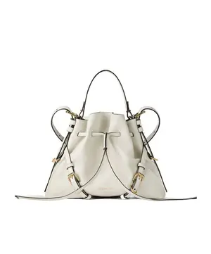 Givenchy Small Voyou Bucket Bag In Shiny Leather - Ivory
