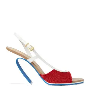 Fendi 95mm Arco Sculptural-heel Slingback Sandals - Multicolor