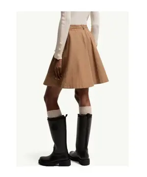 Moncler Cotton Blend A-line Mini Skirt With Cargo Pockets And Drawstring Waist - No
