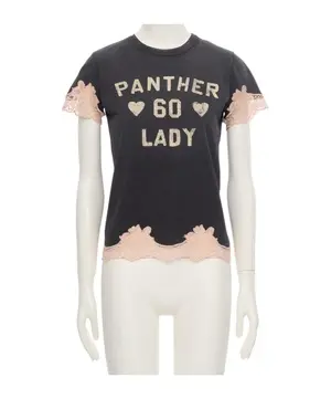 Valentino Garavani Lace Trimmed Cropped T-shirt