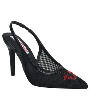 True Religion Ella Mesh Horseshoe Logo Heel - Black