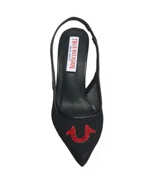 True Religion Ella Mesh Horseshoe Logo Heel