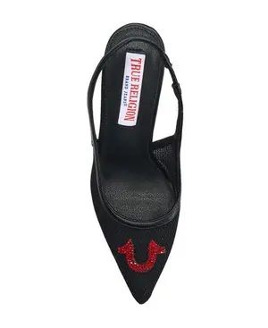 True Religion Ella Mesh Horseshoe Logo Heel