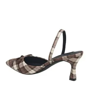 French Connection Bowy Plaid Kitten Heel
