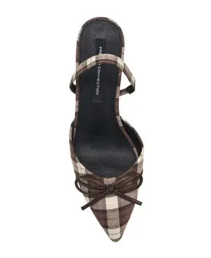 French Connection Bowy Plaid Kitten Heel