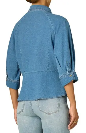 Wit & Wisdom Peplum Denim Shirt