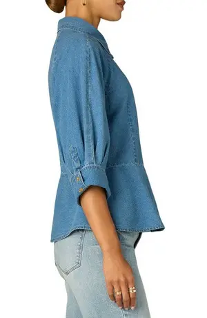 Wit & Wisdom Peplum Denim Shirt