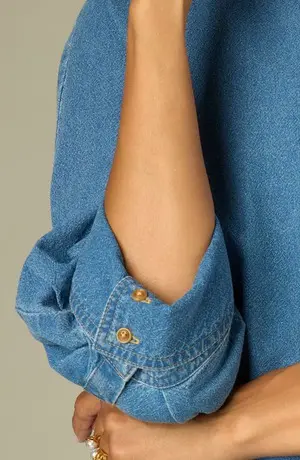 Wit & Wisdom Peplum Denim Shirt