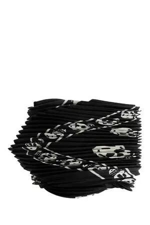 Alexander McQueen Pleated Skull Scarf - Black