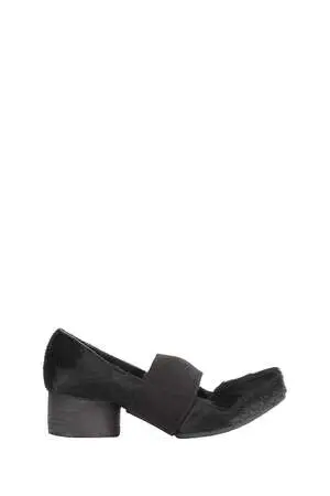 UMA WANG Calf Hair Heeled Ballerinas - Black