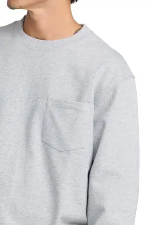 Rvca Dayshift Pocket Crewneck Sweatshirt - Heather Grey