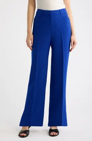 TAHARI ASL Flared Leg Tailored Trousers - Cobalt