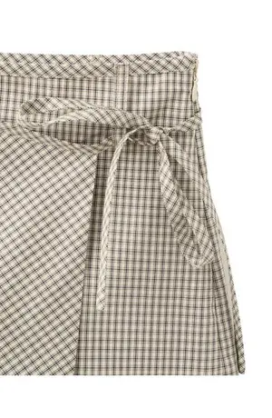 Mango Checkered Tie Waist Skort