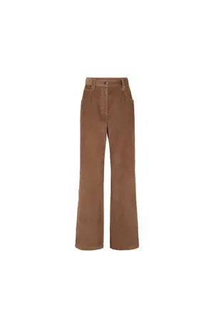 Brunello Cucinelli Cotton Corduroy Straight Five-pocket Trousers With Monili - Dattero